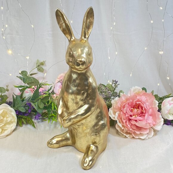 Holiday | 15 Tall Gold Faux Foil Hammered Metal Easter Spring Standing ...